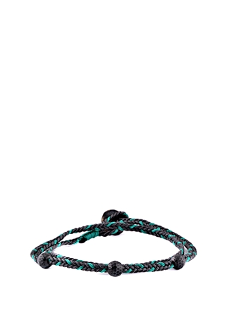 Brace İstanbul Erkek Gri Mavi Örgü Dokulu Gümüş Rengi Bileklik EU