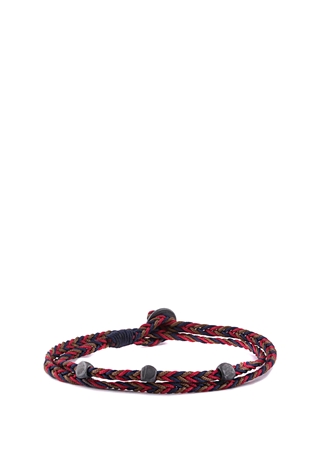 Brace İstanbul Erkek Kahverengi Bordo Örgü Dokulu Gümüş Rengi Bileklik EU