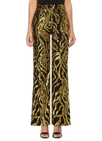 Halpern Kadın Gold Siyah İşlemeli Bol Paça Abiye Pantolon 36 Fr Halpern Kadın Gold Siyah İşlemeli Bol Paça Abiye Pantolon 36 Fr