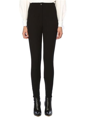 Etro Kadın Siyah Yüksek Bel Bağcık Detaylı Streç Pantolon 44 IT