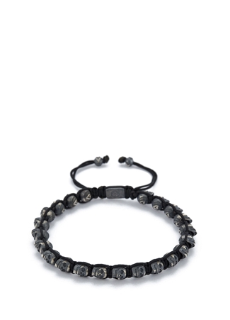 AtolyeWolf Erkek Shamballa Siyah Oksit Kurukafa Bileklik EU AtolyeWolf Erkek Shamballa Siyah Oksit Kurukafa Bileklik EU