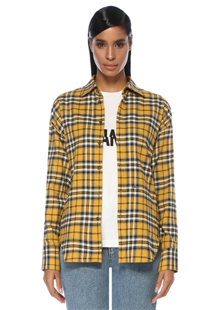 Dsquared2 Kadın Sarı İngiliz Yaka Ekose Desenli Gömlek Beyaz 40 IT Dsquared2 Kadın Sarı İngiliz Yaka Ekose Desenli Gömlek Beyaz 40 IT