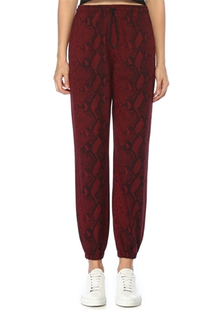 T by Alexander Wang Kadın Loose Fit Kırmızı Yılan Desenli Jean Pantolon L EU