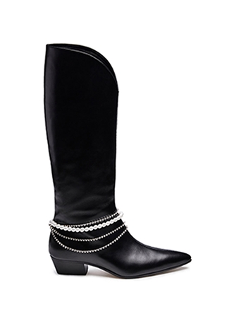 Magda Butrym Kadın Mexico Siyah Aksesuar Detaylı Deri Çizme 36 FR