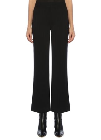 Theory Kadın Siyah Çizgi Dokulu Bol Paça Pantolon L EU