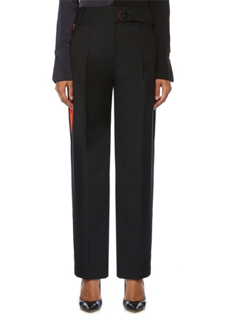 Victoria by Beckham Kadın Relaxed Fit Lacivert Kırmızı Şeritli Pantolon 8 US