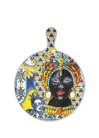 Baci Milano Barok Mavi Büyük Boy Kesme Tahtası