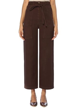 Nanushka Kadın Gemini Kahverengi Wide Leg Kargo Jean Pantolon 25 US Nanushka Kadın Gemini Kahverengi Wide Leg Kargo Jean Pantolon 25 US