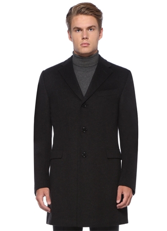Corneliani Erkek Drop 7 Antrasit Kelebek Yaka Yün Palto Gri 54 IT Corneliani Erkek Drop 7 Antrasit Kelebek Yaka Yün Palto Gri 54 IT