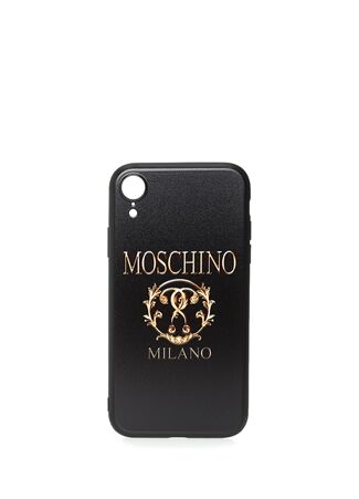 Moschino Kadın Siyah Logo Baskılı iPhone XR Telefon Kılıfı EU