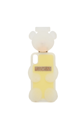 Moschino Kadın Ayıcık Formlu iPhone XS X Telefon Kılıfı Bej EU