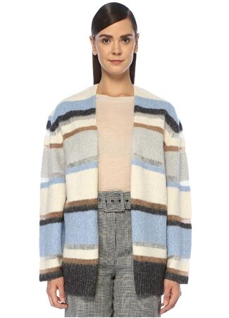 Veronica Beard Kadın Elizabeth Oversize Mavi Çizgili Hırka S EU