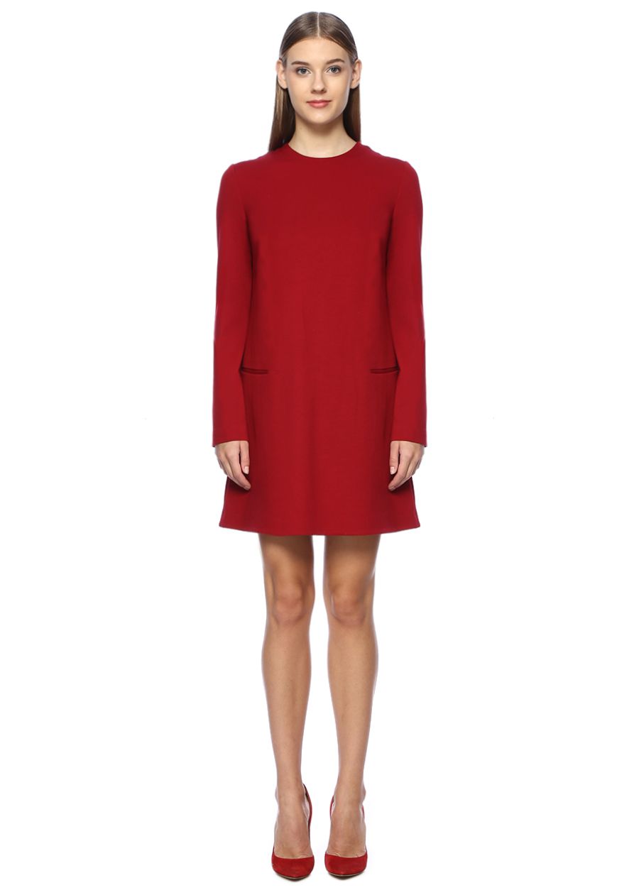 Beymen Kırmızı Pelerin Detaylı Mini Elbise - 101419173_014