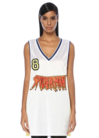 Faith Connexion Kadın Spiderman Oversize Beyaz V Yaka File T-shirt L EU Faith Connexion Kadın Spiderman Oversize Beyaz V Yaka File T-shirt L EU