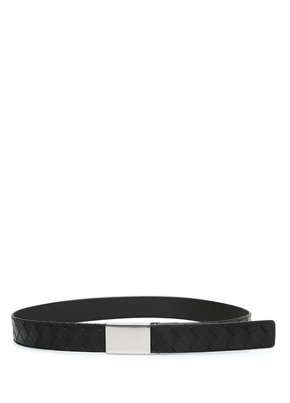 Bottega Veneta Erkek Siyah Örgü Dokulu Deri Kemer S EU Bottega Veneta Erkek Siyah Örgü Dokulu Deri Kemer S EU