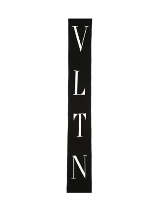 Valentino Garavani Erkek VLTN Siyah Logo Jakarlı Yün Atkı EU Valentino Garavani Erkek VLTN Siyah Logo Jakarlı Yün Atkı EU