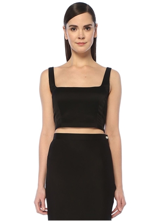 Paris Georgia Kadın Marnie Siyah Crop Bluz XS EU