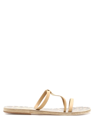 Ancient Greek Sandals Kadın Spetses Bej İçi Leopar Desenli Deri Terlik 36 EU