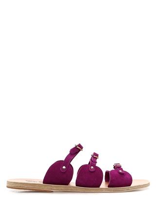 Ancient Greek Sandals Kadın Kyklos Mor Kemer Detaylı Süet Terlik+ 38 EU