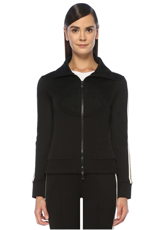 Moncler Kadın Siyah Dik Yaka Logo Nakışlı Sweatshirt XS EU Moncler Kadın Siyah Dik Yaka Logo Nakışlı Sweatshirt XS EU