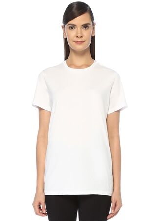 Moncler Kadın Girocollo Beyaz Arkası Logo Baskılı T-shirt S EU