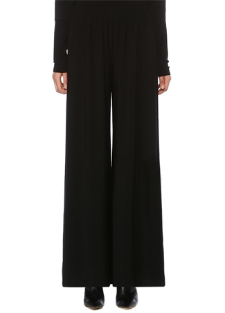 Norma Kamali Kadın Boyfriend Elephant Siyah Bol Paça Pantolon S EU