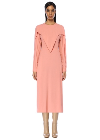 Stella McCartney Kadın Pembe Kesim Detaylı Asimetrik Midi Krep Elbise 38 IT Stella McCartney Kadın Pembe Kesim Detaylı Asimetrik Midi Krep Elbise 38 IT