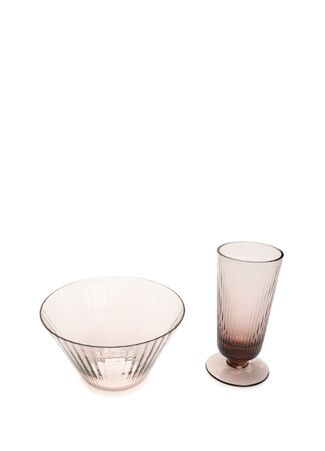 VG Newtrend Lume Kahverengi Çizgi Dokulu 2li Cam Vazo VG Newtrend Lume Kahverengi Çizgi Dokulu 2li Cam Vazo