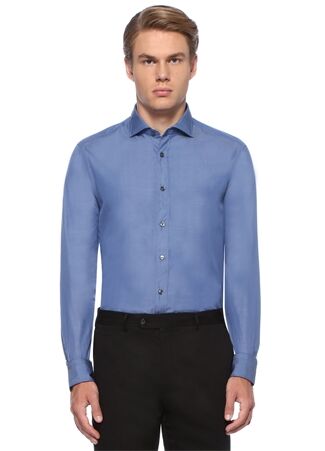 Pal Zileri Erkek Mavi İtalyan Yaka Gömlek 39 IT