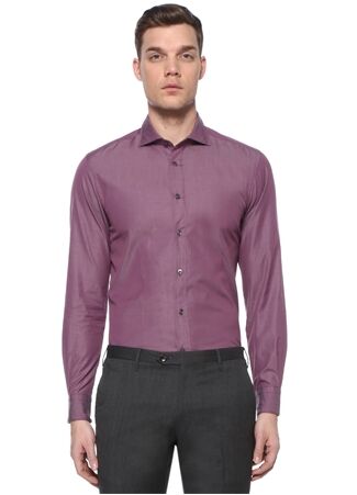 Pal Zileri Erkek Mor Yarı İtalyan Yaka Gömlek 38 IT