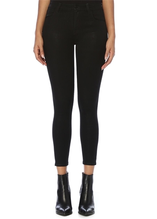 J Brand Kadın Alana Siyah Yüksek Bel Crop Skinny Jean Pantolon 25 US
