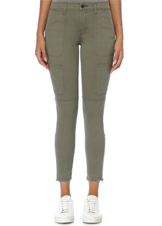 J Brand Kadın Utility Haki Paçası Fermuarlı Skinny Jean Pantolon Gri 24 US