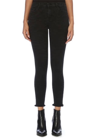J Brand Kadın 835 Siyah Püsküllü Crop Skinny Jean Pantolon 26 US