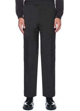 Prada Erkek Siyah Antrasit Normal Bel Çizgili Pantolon 50 IT