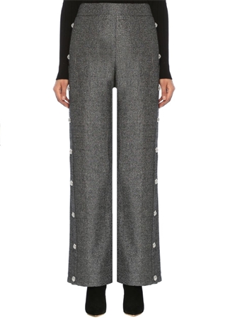 Balmain Kadın Siyah Silver Yanı Düğmeli Bol Paça Pantolon 38 FR Balmain Kadın Siyah Silver Yanı Düğmeli Bol Paça Pantolon 38 FR