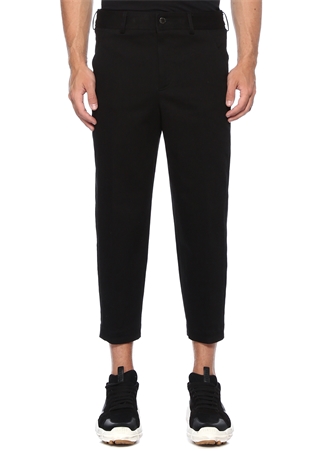 Neil Barrett Erkek Siyah Yüksek Bel Boru Paça Jean Pantolon Lacivert 46 IT