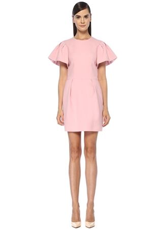 Alexander McQueen Kadın Pembe Karpuz Kol Pilili Mini Yün Elbise 42 IT