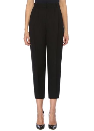 Alexander McQueen Kadın Siyah Yüksek Bel Pilili Yün Pantolon 44 IT Alexander McQueen Kadın Siyah Yüksek Bel Pilili Yün Pantolon 44 IT