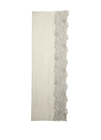 Beymen Collection Kadın Bej Dantelli Boncuk İşlemeli İpek Şal EU Beymen Collection Kadın Bej Dantelli Boncuk İşlemeli İpek Şal EU