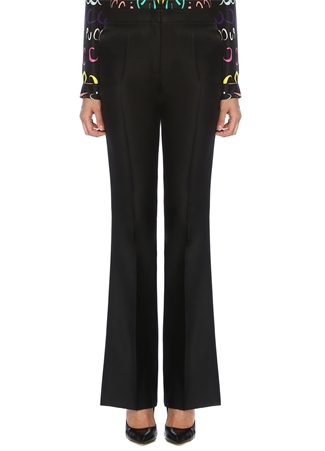 Emilio Pucci Kadın Siyah Normal Bel Bol Paça Yün Pantolon 42 IT Emilio Pucci Kadın Siyah Normal Bel Bol Paça Yün Pantolon 42 IT