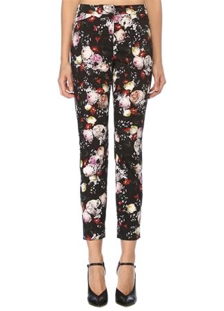 Erdem Kadın Sidney Siyah Çiçekli Dar Paça Pantolon 0 US