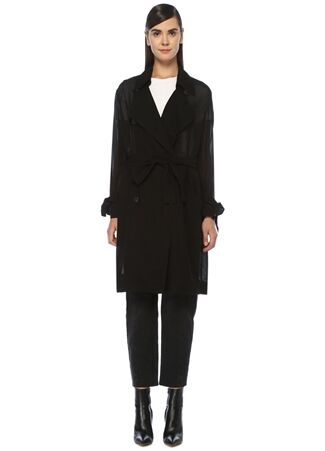 Allsaints Kadın Bria Oversize Siyah Kuşaklı Pardösü S EU