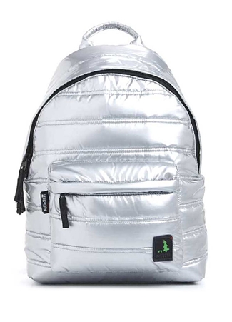 Mueslii Kadın Silver Logolu Puff Sırt Çantası Gri EU