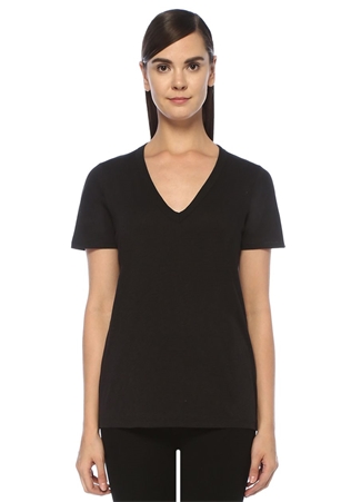Rag&Bone Kadın Siyah V Yaka Basic T-shirt XS EU