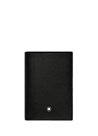 Montblanc Sartorial Siyah Logolu Deri Kartvizitlik EU