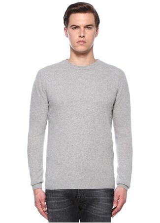 Alfredo Erkek Brushed Gri Yün Basic Kazak M EU