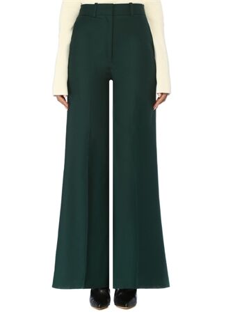 Khaite Kadın Bernadette Yeşil Yüksek Bel Bol Paça Pantolon 2 US