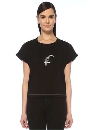 Beymen Club Kadın Siyah Papağan Baskılı T-shirt L