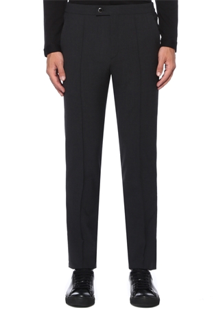 John Varvatos Erkek Antrasit Normal Bel Pilili Boru Paça Pantolon Gri 50 IT