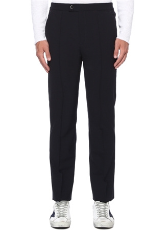 John Varvatos Erkek Lacivert Normal Bel Pilili Boru Paça Pantolon 48 IT